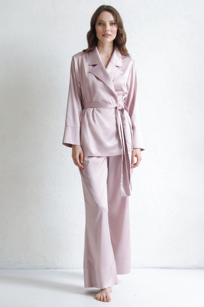 Ladies Pink Pyjama Set with Long Sleeve - IDENTITY LINGERIE