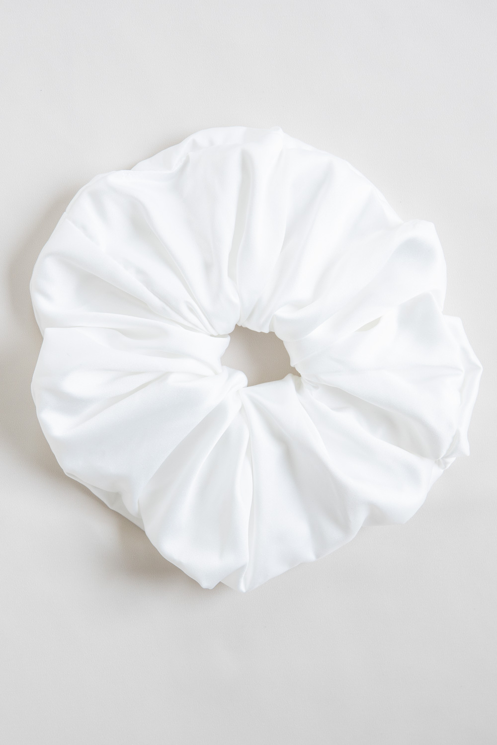 Upcycled Large Silky Satin Scrunchie in Ivory - IDENTITY LINGERIE