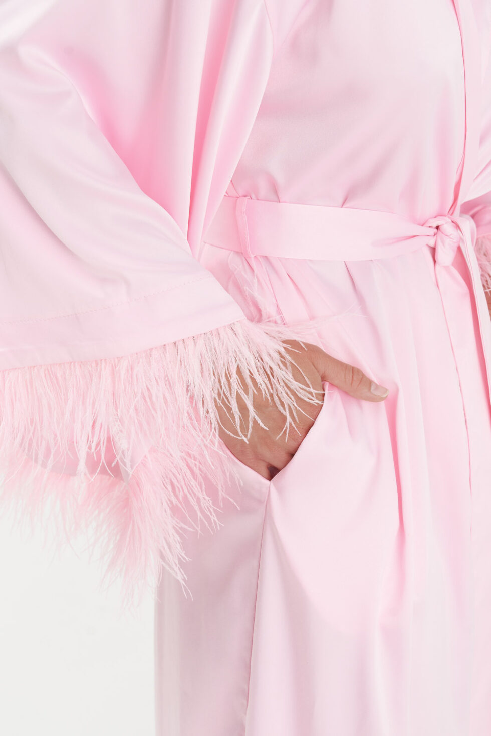 Silk Dressing Gown, Satin Feathers Robes Womens | IDENTITY
