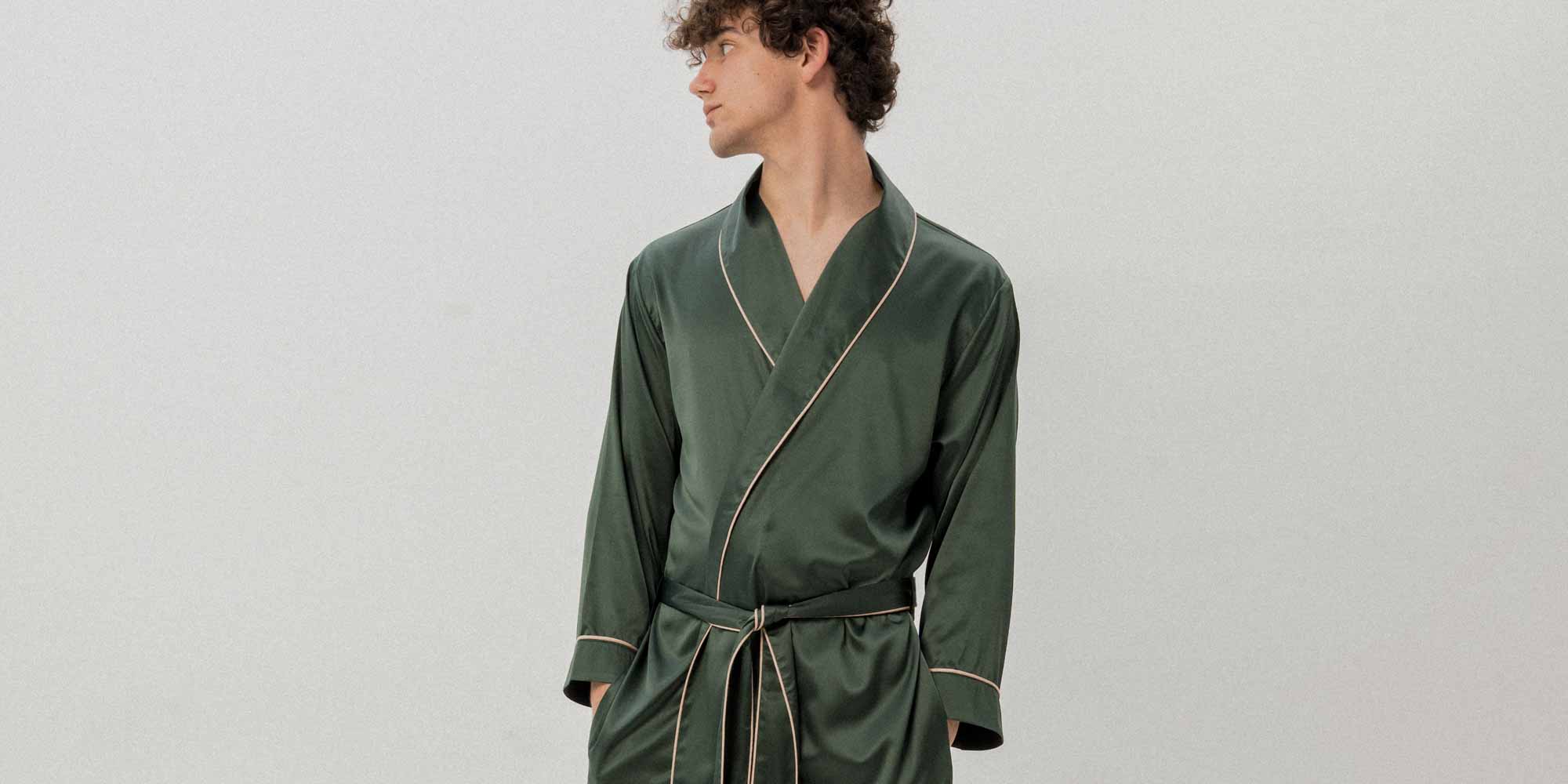 Mens Dressing Gowns, Mens Robes Long Lightweight Silk Satin