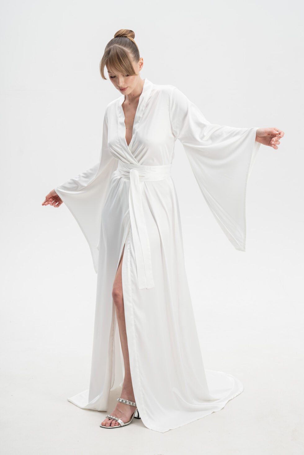 Long Silk Dressing Gown, Long Satin Robes Womens | IDENTITY