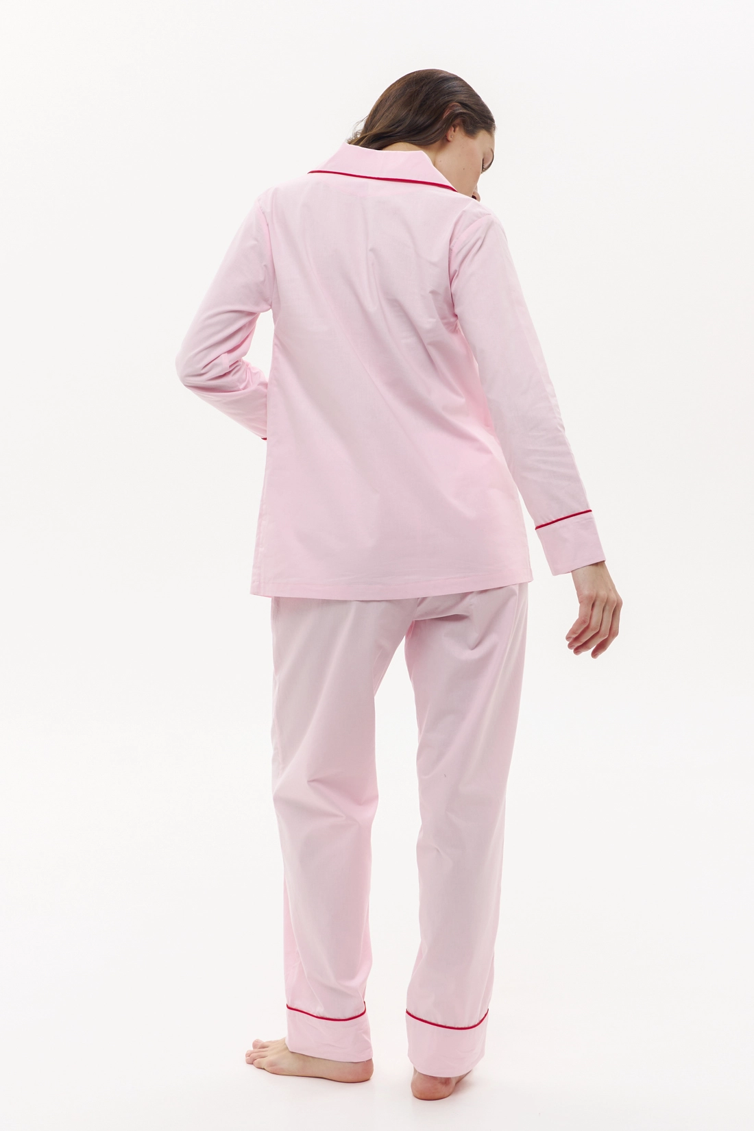 Pink Cotton PJs for Women with Ribbons - IDENTITY LINGERIE